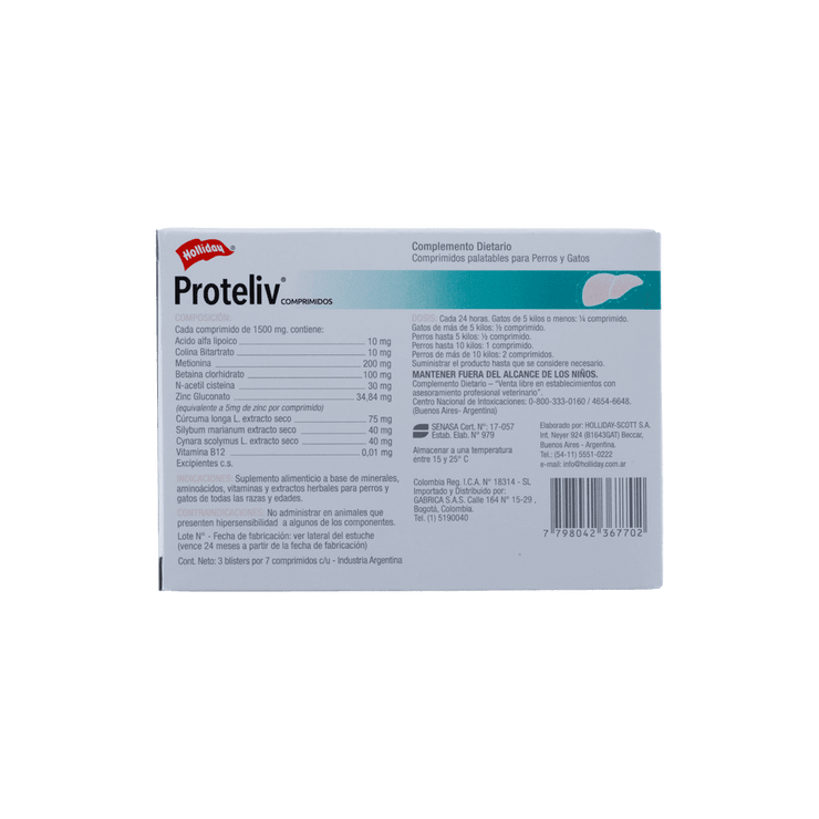 Hepatoprotector para Perros Proteliv 21 comprimidos