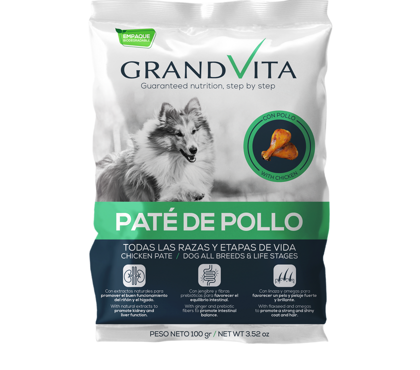 Comida Húmeda para perro Grand Vita paté pollo